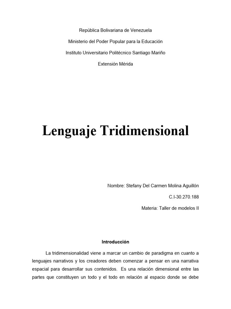 Taller de Modelos 20% | PDF | Software | Espacio