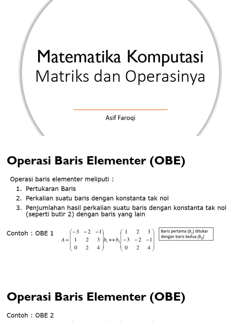 Invers Matriks Dan OBE | PDF
