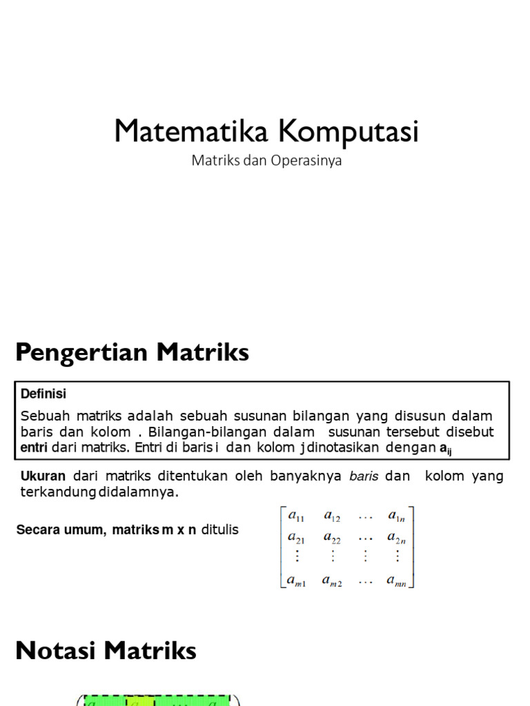 Matkom - Matriks 1 | PDF