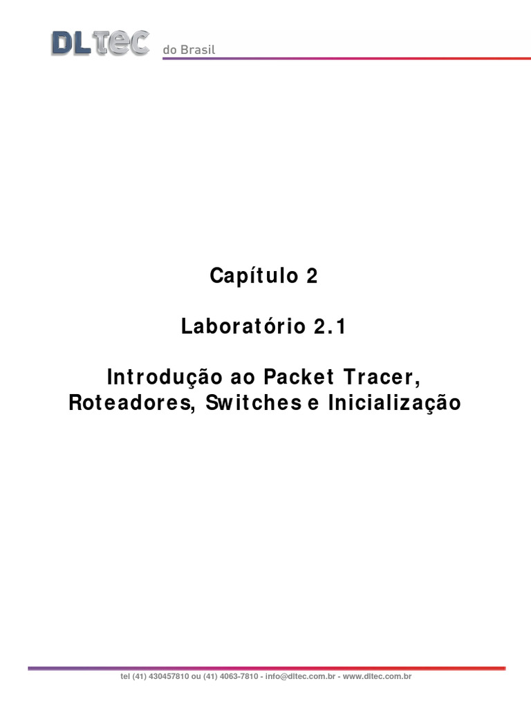 Laboratorio 2.1 Introducao Ao Packet Tracer v1 | PDF | Comutador de rede | Topologia de rede
