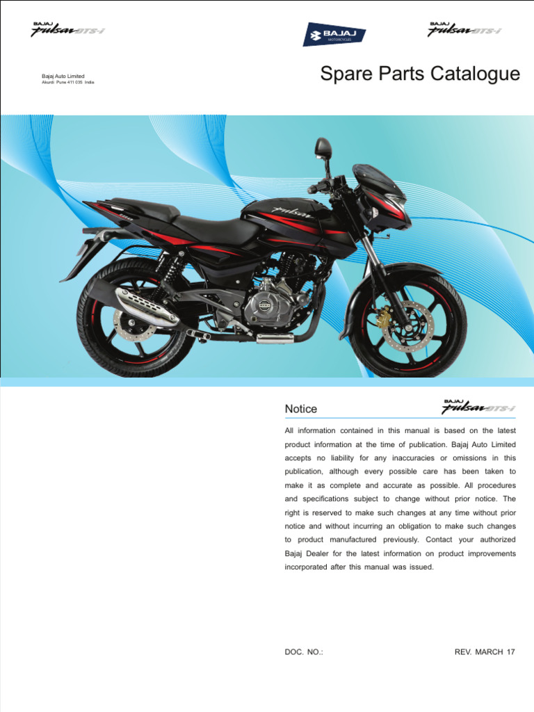 Pulsar 180 Spare Parts Catalogue | PDF | Vehicle Parts | Mechanical ...