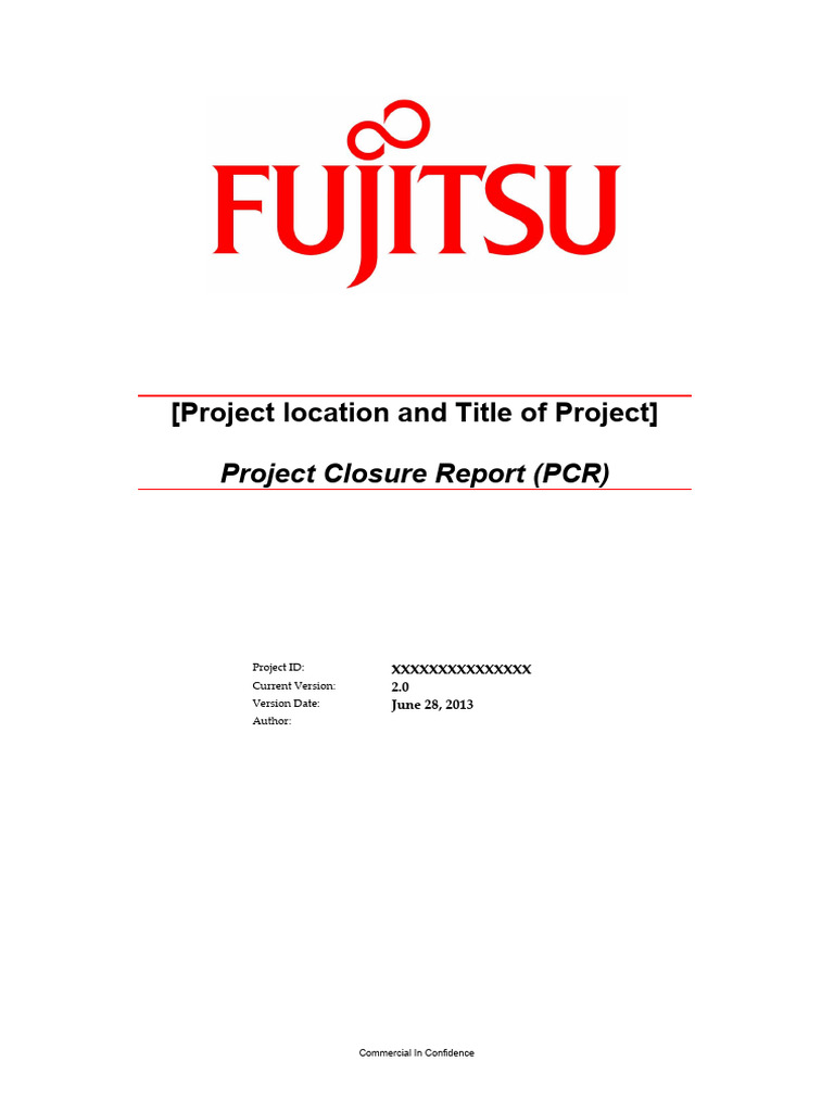 FCPM004 - Project Closure Report (PCR) v2.0 | PDF | Project Management | Customer Satisfaction
