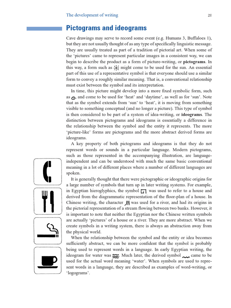 Pictograms and Ideograms in Writing | PDF | Egyptian Hieroglyphs ...