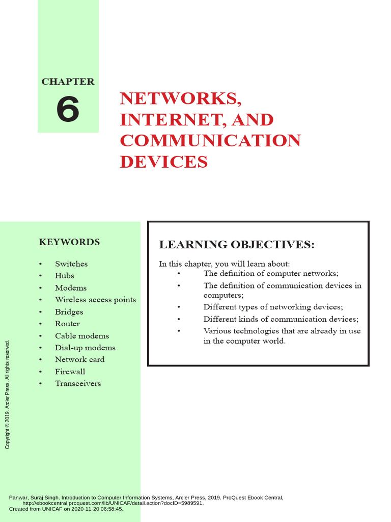 Introduction To Computer Information Systems Chapter 6 Networks Internet and Communication ...