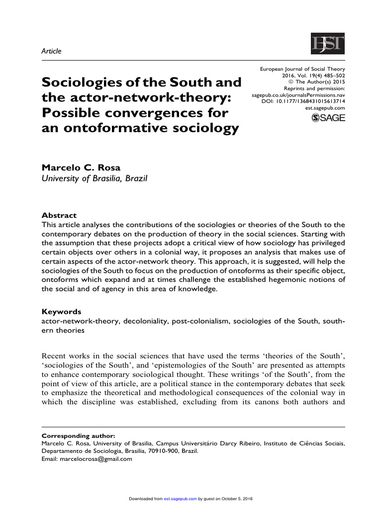 European Journal of Social Theory 2016 Rosa 485 502 | PDF | Sociology ...
