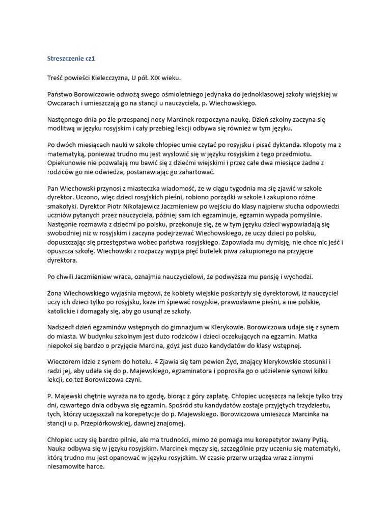 Syzyfowe Prace Streszczenie cz.1 | PDF