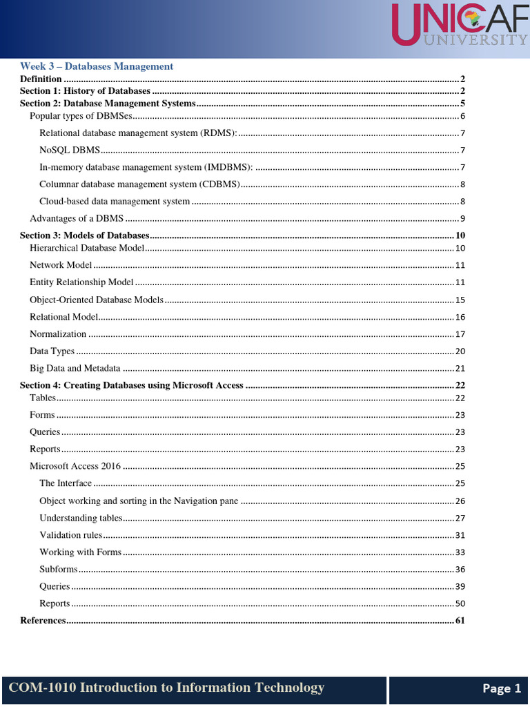 Week 3 | PDF | Databases | Relational Database