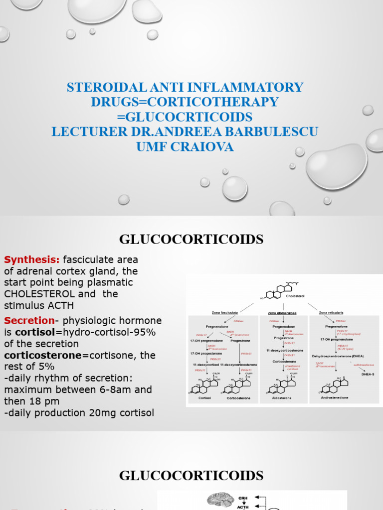 Steroidal Anti Inflammatory Drugs Corticotherapy Glucocrticoids ...