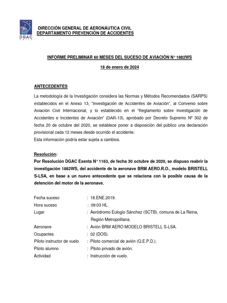 Informe Preliminar 60 Meses 1882WS 17.01.2024 | PDF | Derecho | Ciencia ...