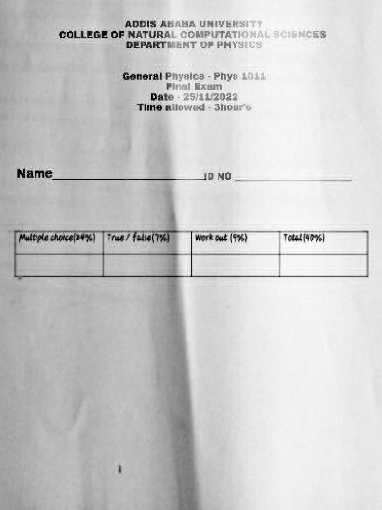 Physics Final Exam 2 (AAU) | PDF