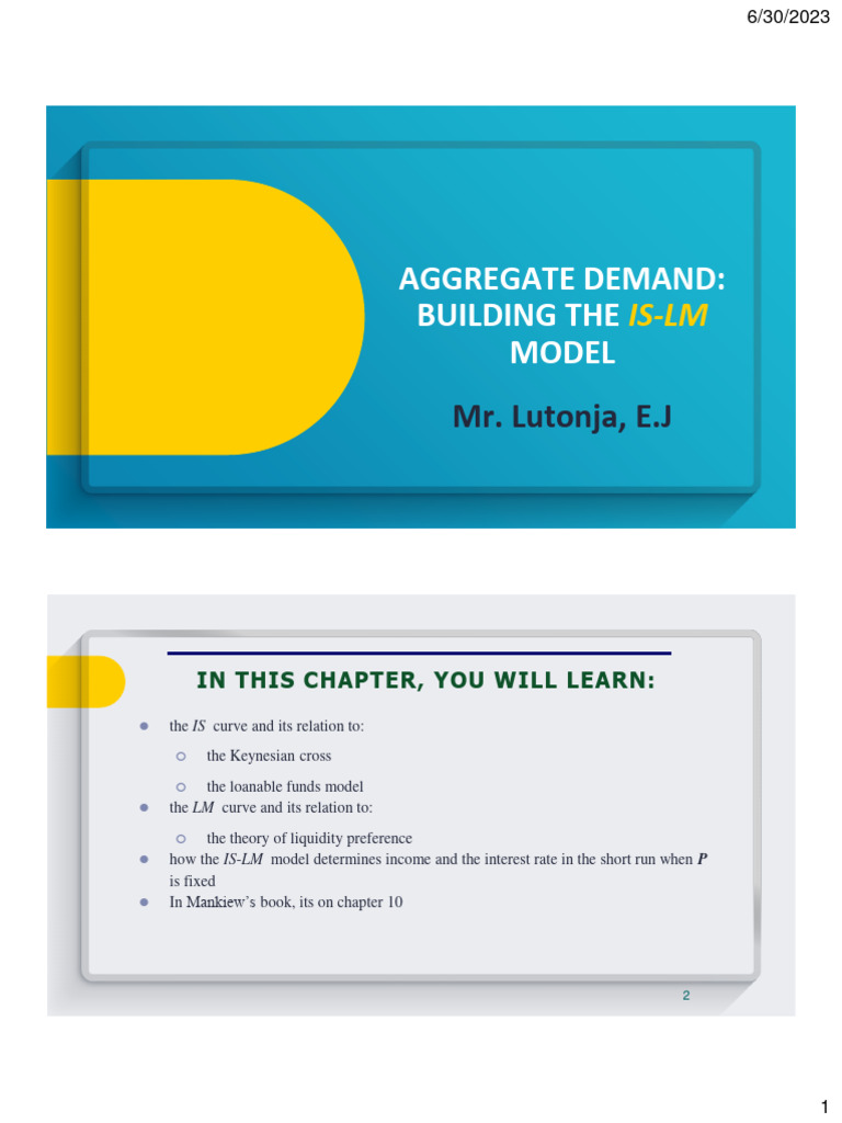 Lecture 3. IM IS-LM | PDF Lecture 3. IM IS-LM | PDF