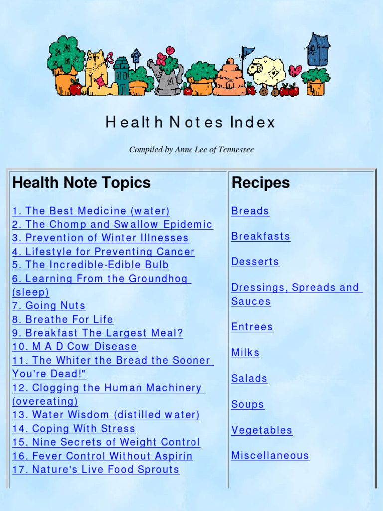 Health Notes | PDF | Whole Grain | Foods