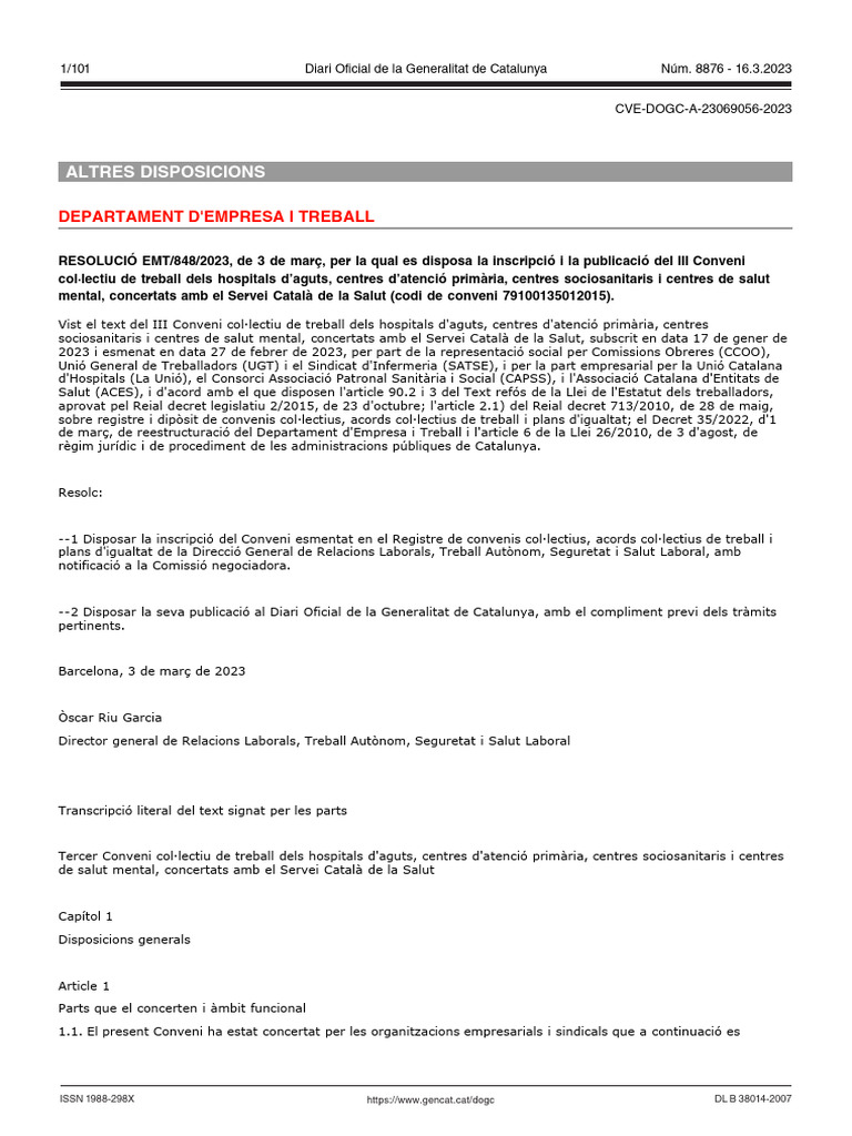 Publicacio - III - Conveni - Al - Dogc 2023 | PDF