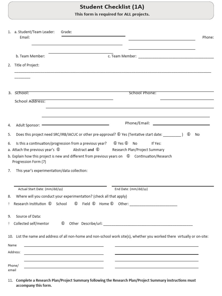 1A Student Checklist - pdf23 | PDF | Risk | Risk Assessment