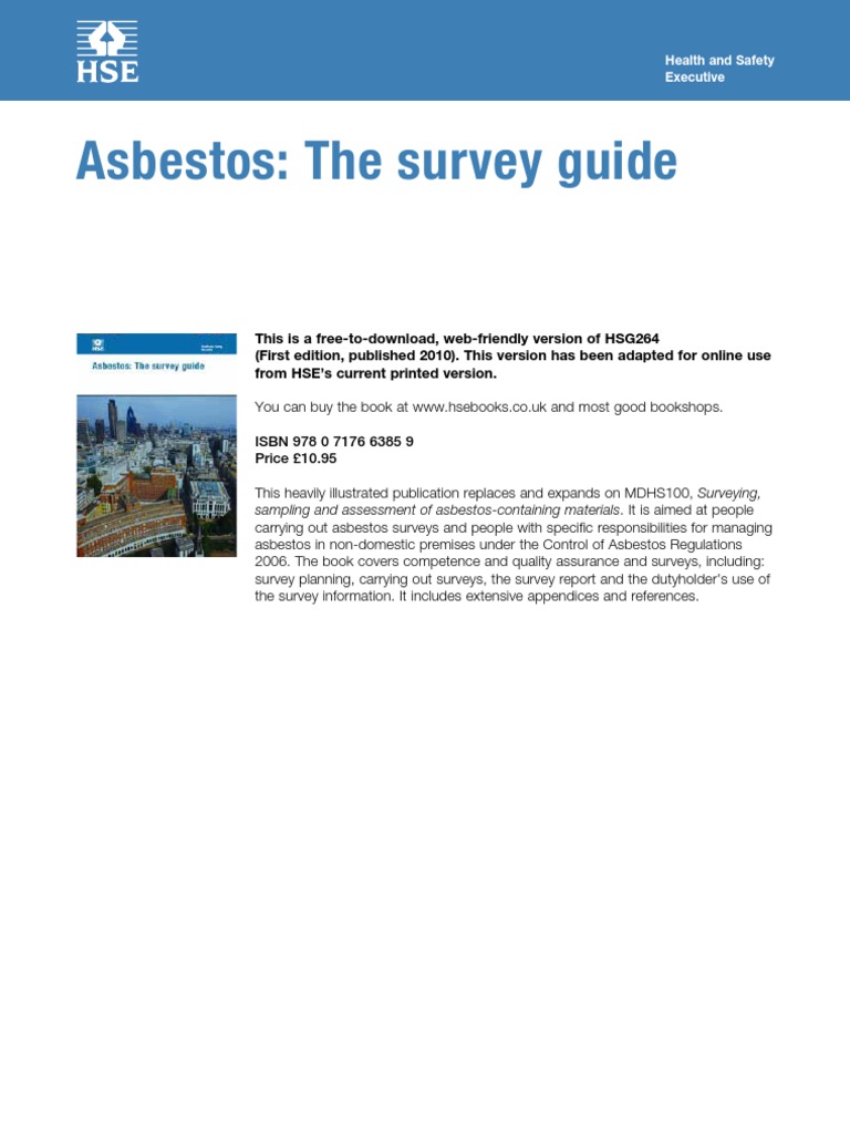 HSE Asbestos The Survey Guide | PDF | Asbestos | Competence (Human ...