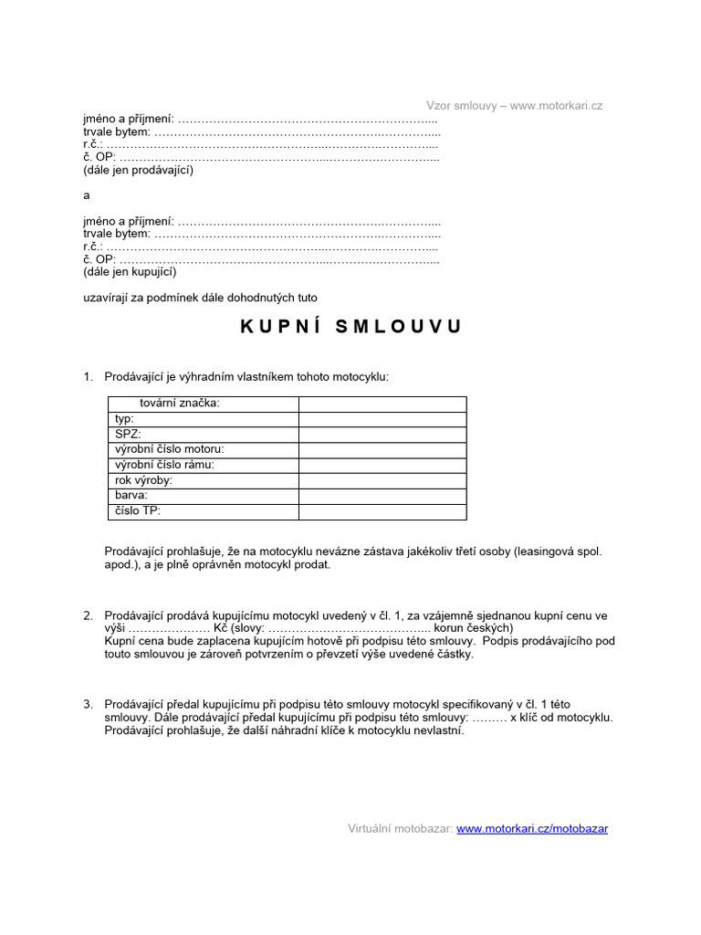 Kupni Smlouva | PDF