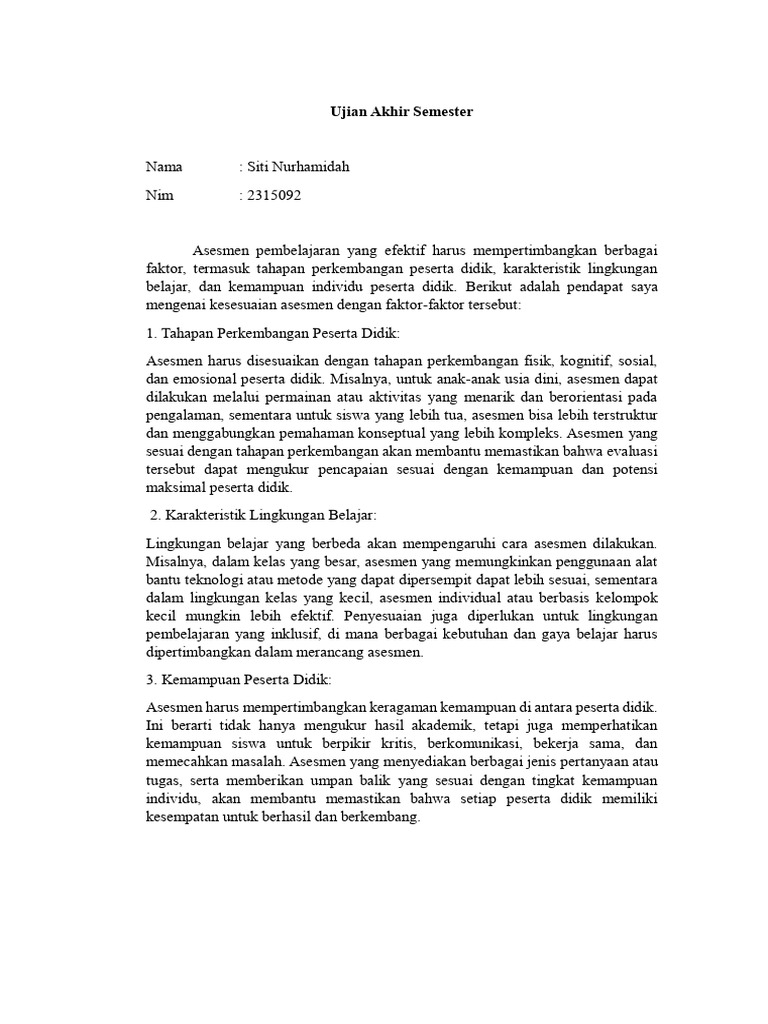 Ujian Akhir Semester PPDP | PDF | Karier & Perkembangan