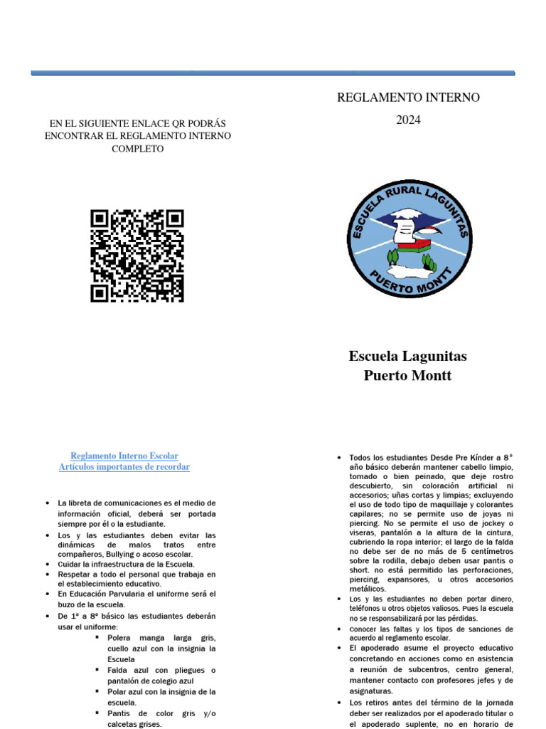 Diptico Reglamento Interno y Manual de Convivencia | PDF | Softlines (venta minorista ...