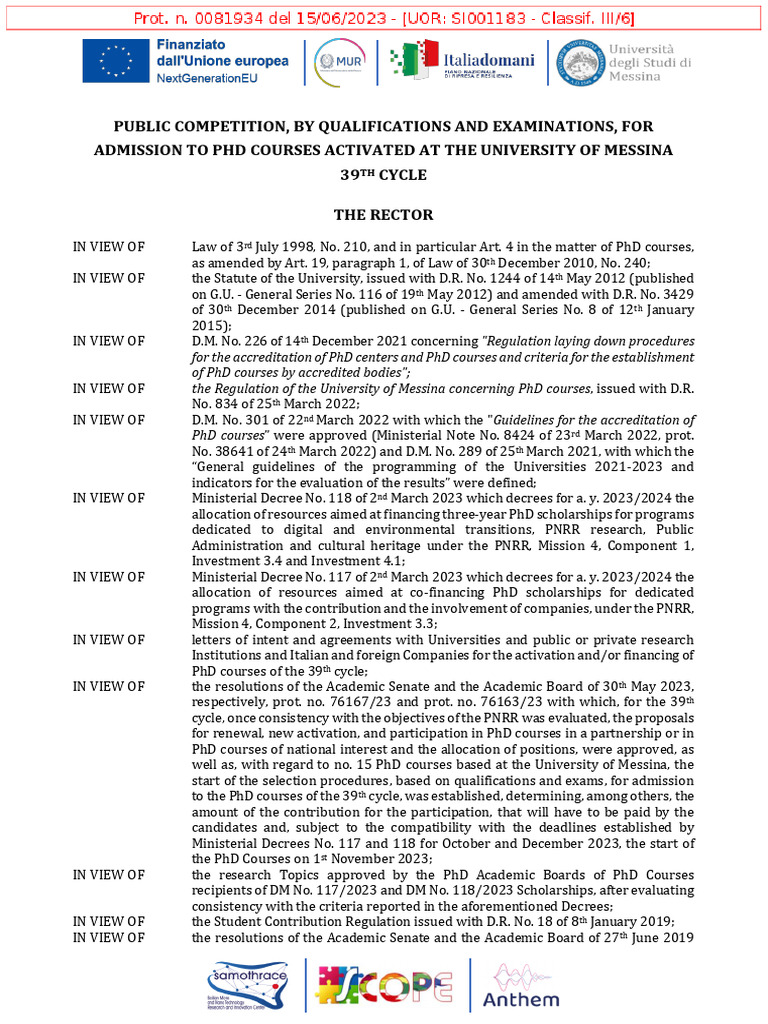 PHD Call 39th Cycle W Attachments - 2 - F - Signed | PDF | Academic ... PHD Call 39th Cycle W Attachments - 2 - F - Signed | PDF | Academic ...