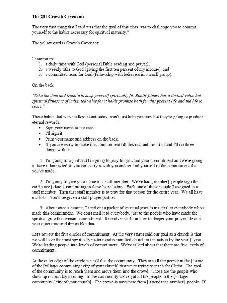 Spiritual Growth Commitment Guide | PDF | Prayer | Christian Belief And ...