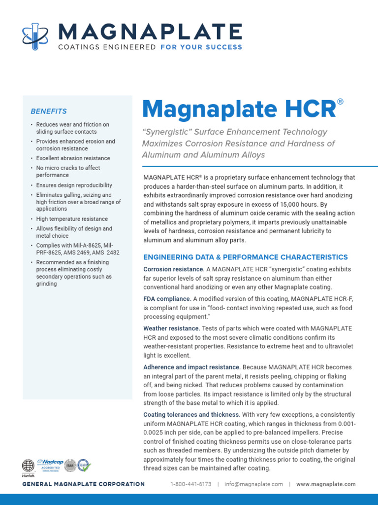Magnaplate Brochure HCR | PDF