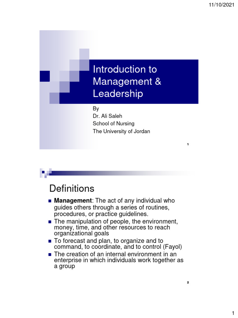 ch1 Introduction To Management Leadership | PDF | Career & Growth