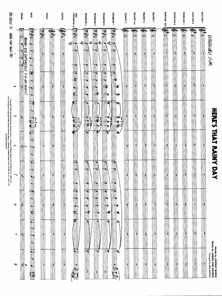 Here's That Rainy Day Arr Dee Barton - Conductor | PDF