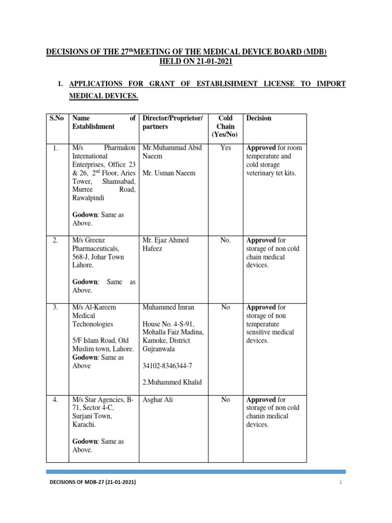 M 27 MDB 21 01 2021 | PDF | Food And Drug Administration | Syringe