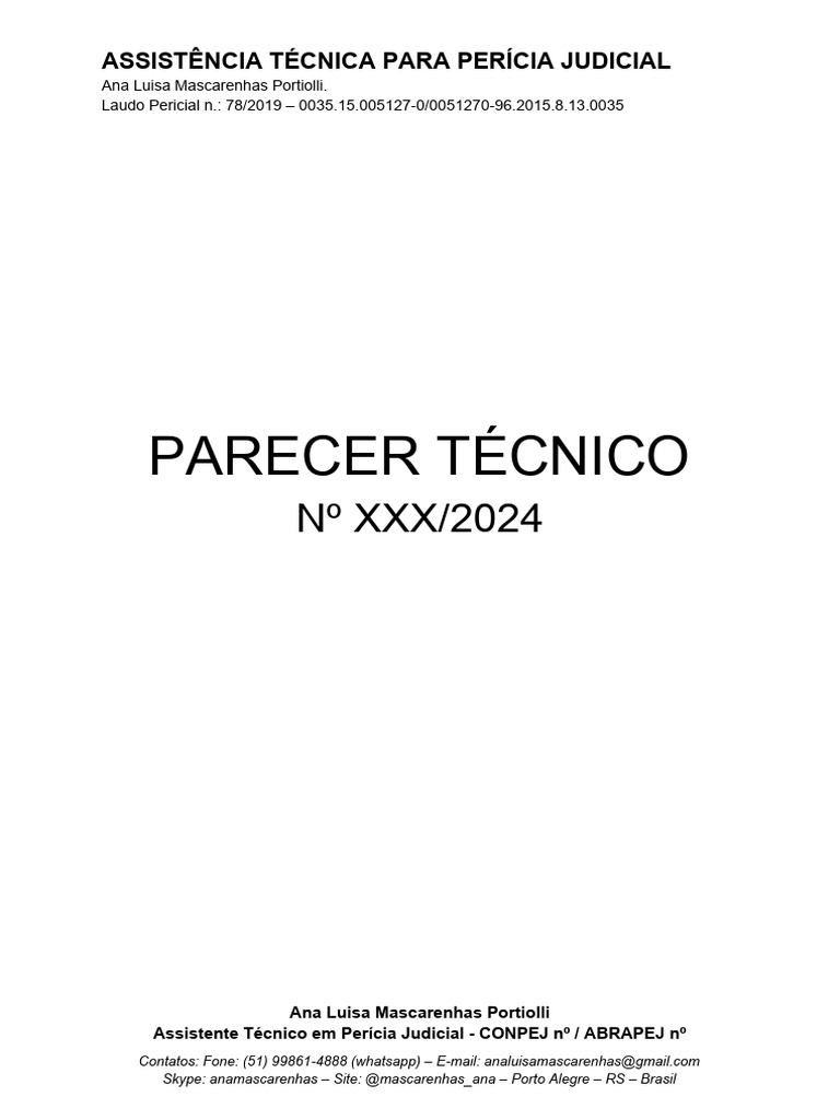 Modelo de Parecer Técnico | PDF | Publicações acadêmicas