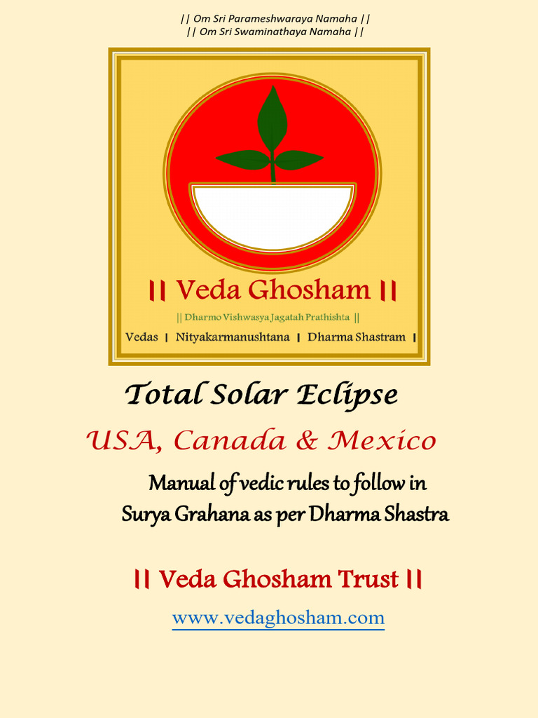 Surya Grahana Eclipse Manual 2024 | Download Free PDF | Vedas