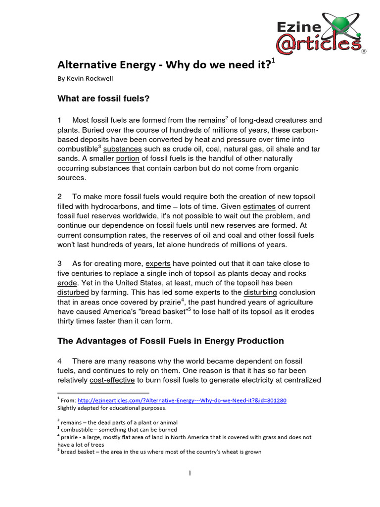 Alternative Energy - Why Do We Need It - Article | PDF | Home & Garden ... Alternative Energy - Why Do We Need It - Article | PDF | Home & Garden ...