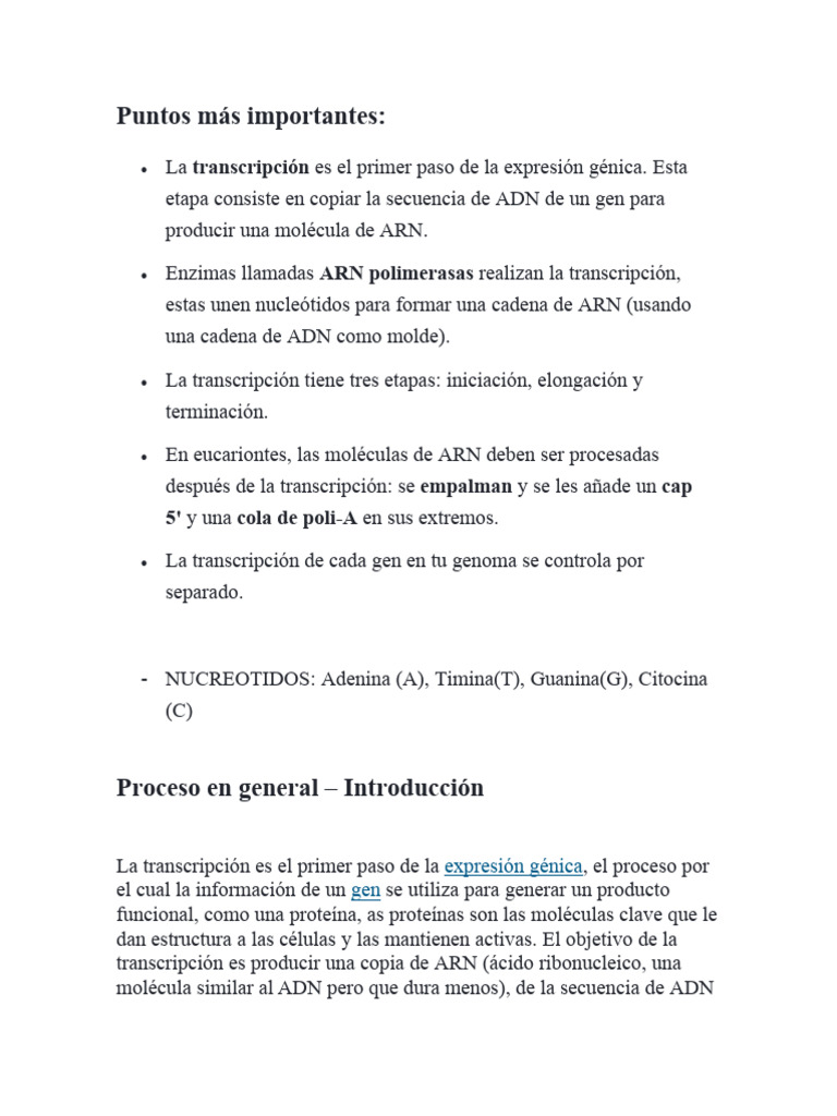 De ADN A ARN | PDF | Rna | Messenger Rna