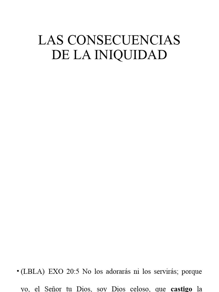 Consecuencias de La Iniquidad | PDF