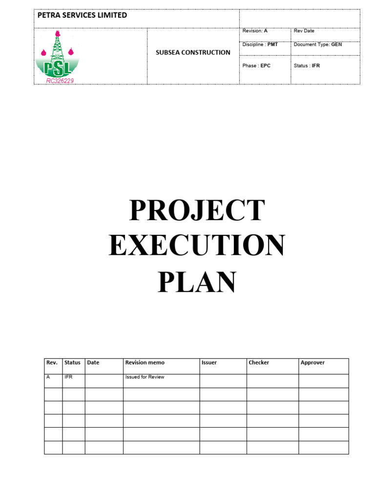 Offshore Project Execution Plan | PDF