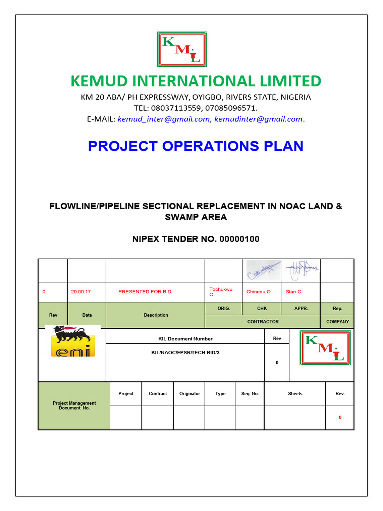 Project Operations Plan Procedure | PDF | Project Management | Business