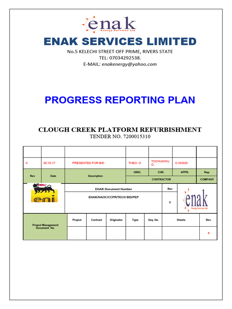 Clough Creek Refurbishment Progress Plan | PDF