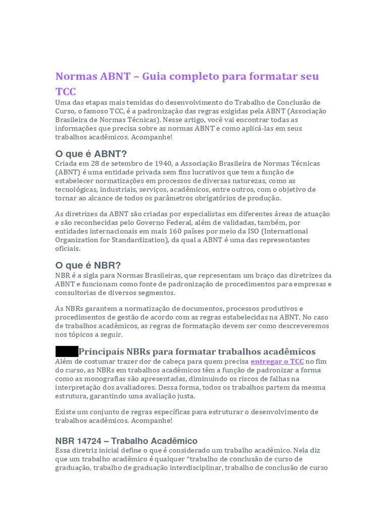 Normas ABNT Comentada | PDF | Abstract (resumo) | Padronização