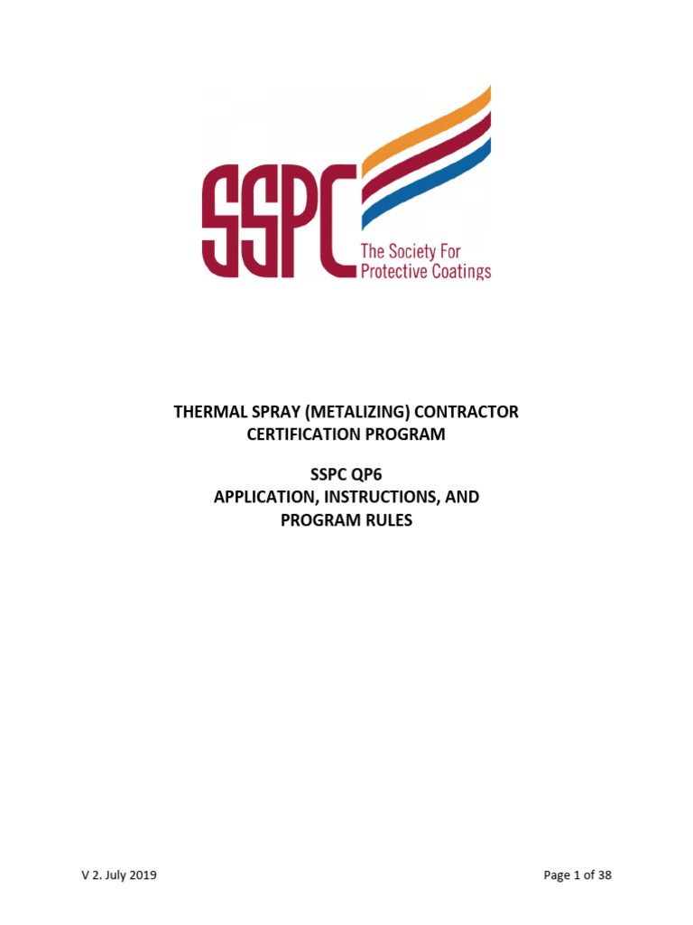SSPC QP6 | PDF | Specification (Technical Standard) | Safety