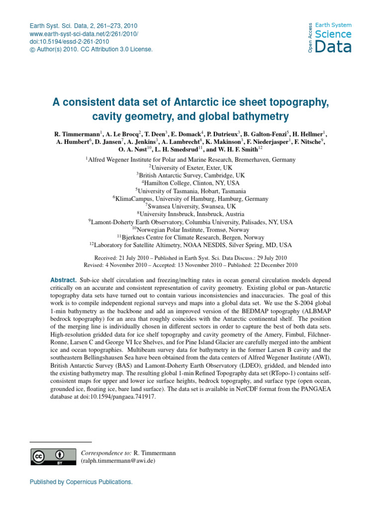 Antarctic Ice Sheet Topography Cavity Ge | PDF | Antarctica | Topography