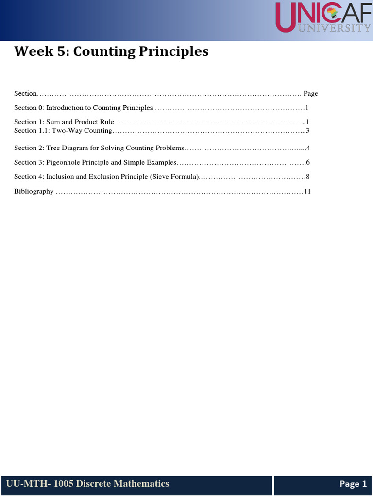 Week 5 Part B Counting Principles Pdf Combinatorics Discrete Mathematics
