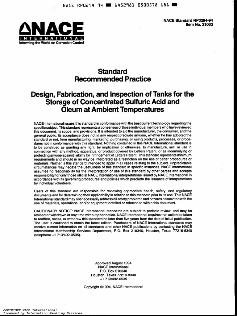 Nace RP0294 | PDF | Corrosion | Welding