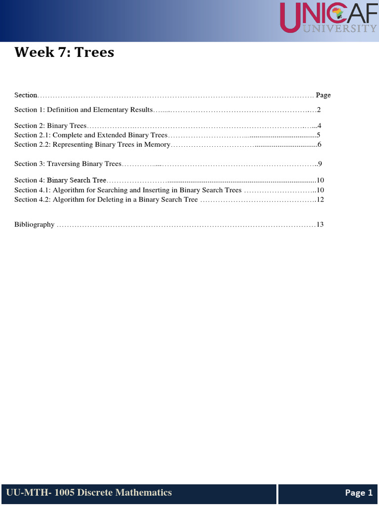 Week 7 - (Part B) Trees | PDF | Algorithms And Data Structures | Theoretical Computer Science