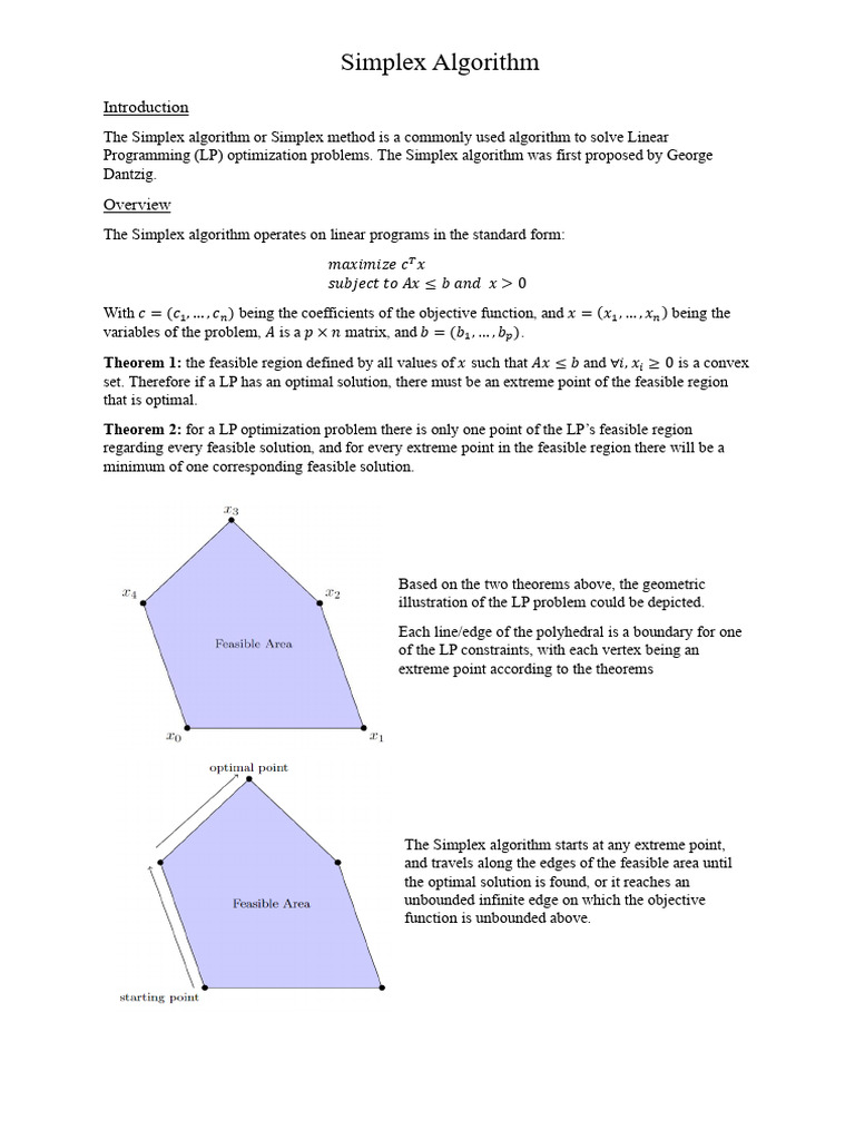 Simplex Algorithm | PDF | Linear Programming | Mathematical Optimization