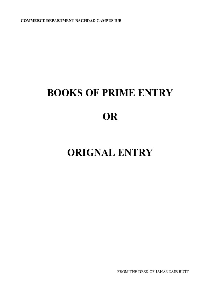 Books of Prime Entry From Ita by Rise | PDF | Bookkeeping | Debits And ...