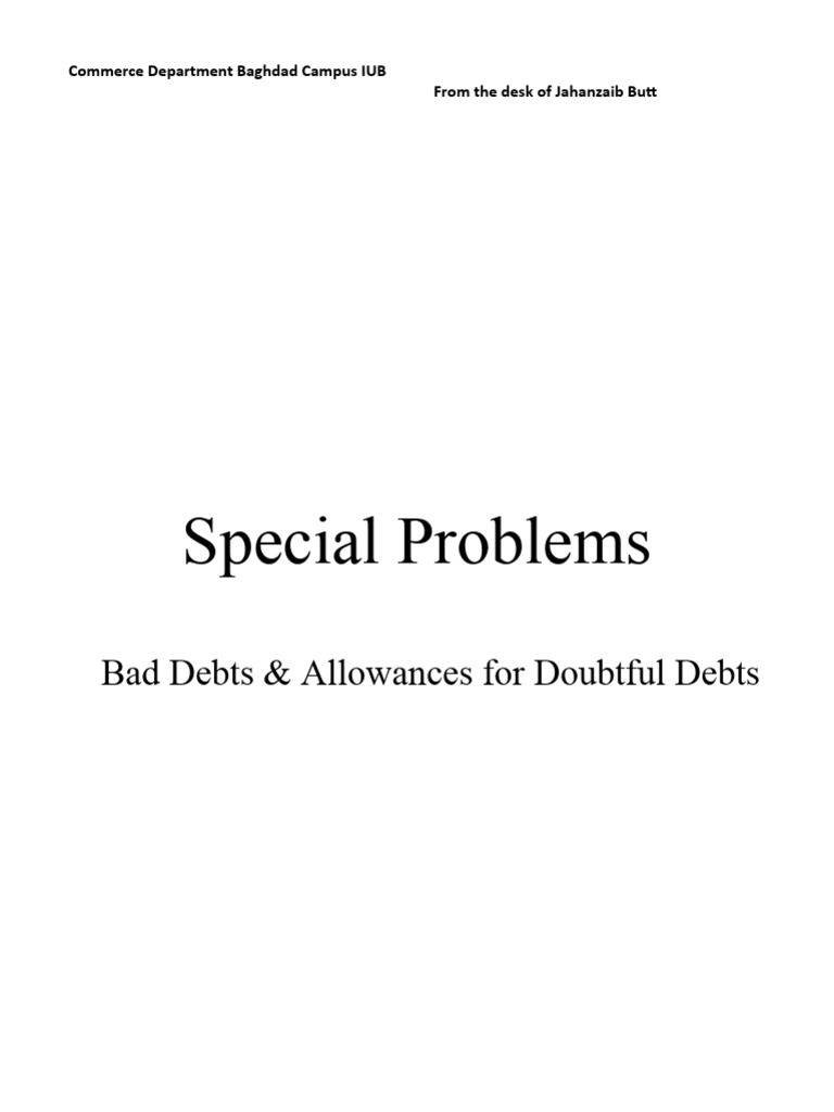 Bad Debts and Allowances Analysis Guide | PDF
