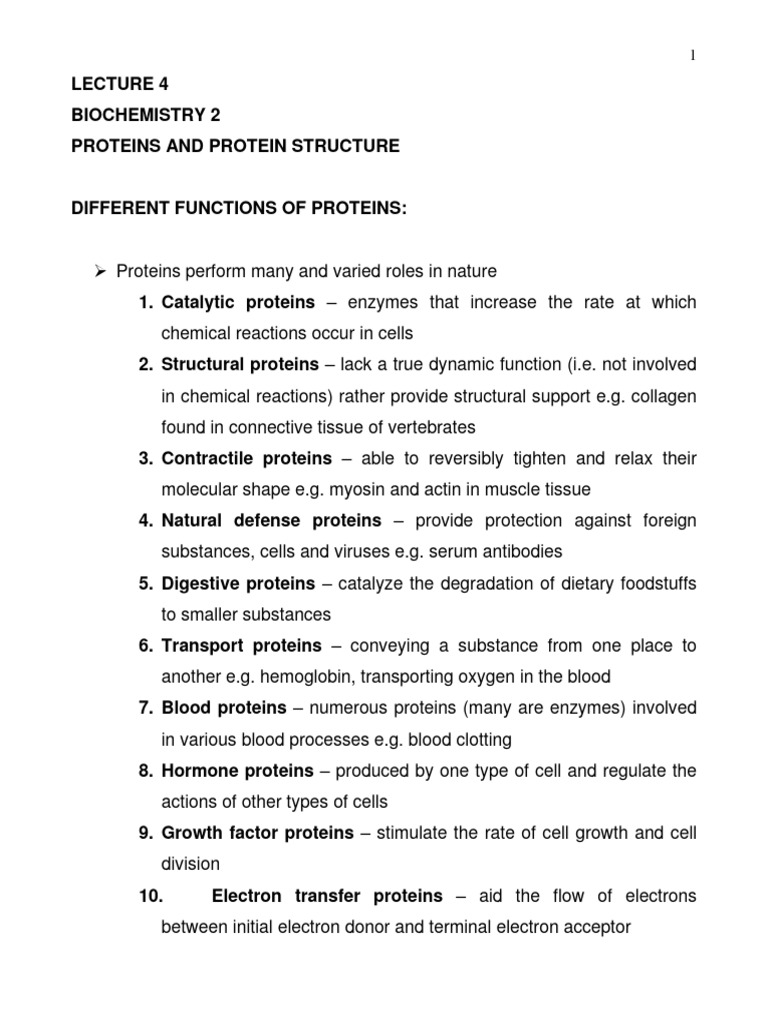 Biochem Module 4 - Proteins and Structure | PDF | Protein Structure | Beta Sheet