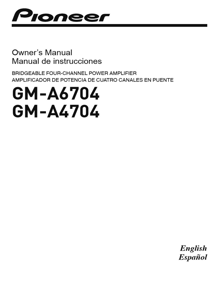 Amplificador Pioneer GM-A6704 - GM-A4704 | PDF | Altoparlante | Tornillo