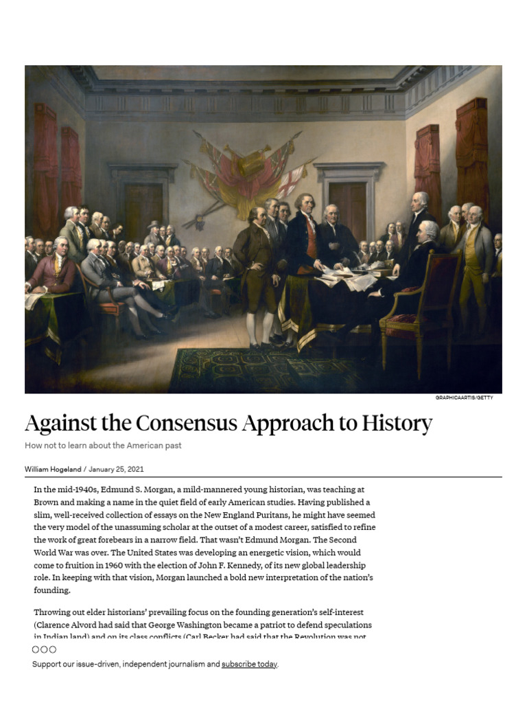 Against The Consensus Approach To History - The New Republic | PDF | Taxes