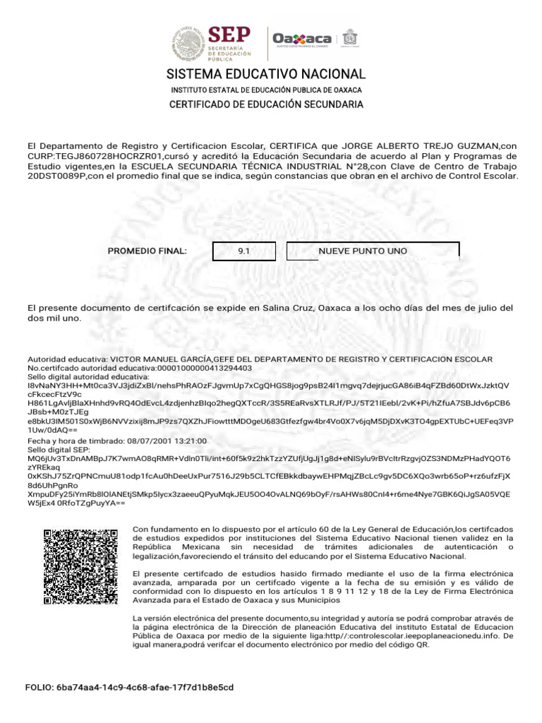 Certificado Digital Oax | PDF