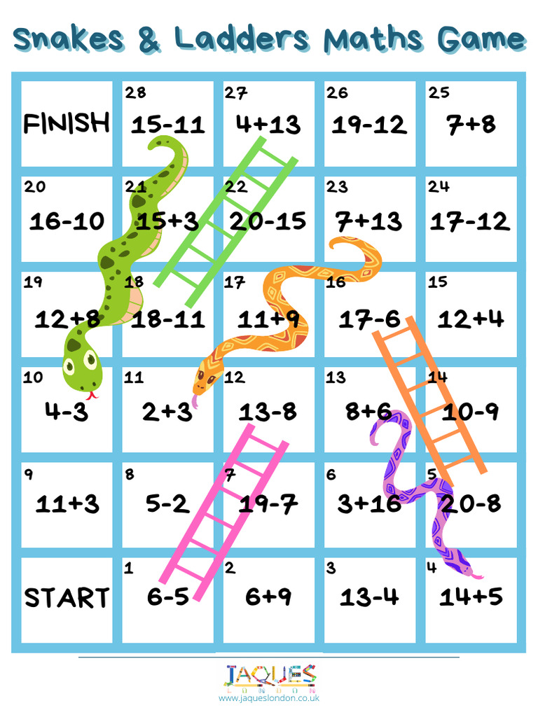 Snakes Ladders Maths Game | PDF